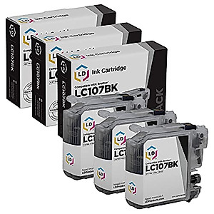 LD Compatible Ink Cartridge Replacement for Brother LC107BK Super High Yield (Black, 3-Pack)