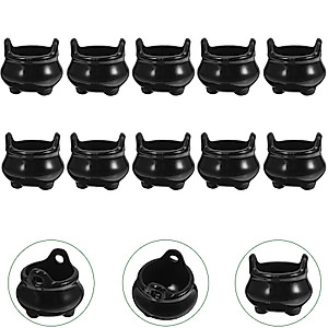 10pcs Miniature Witch Cauldron Model Halloween Cauldron Kettles Dollhouse Decor Party Favors Candy Holder Witch Props