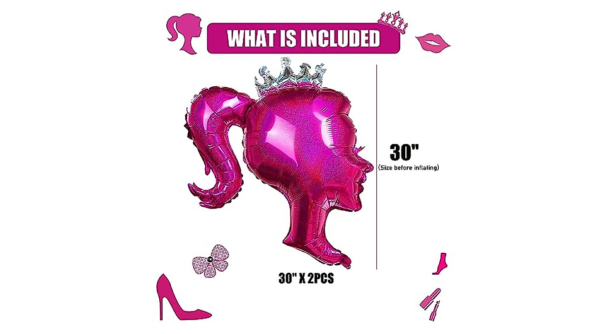 Hot Pink Princess Balloons for Party Decorations