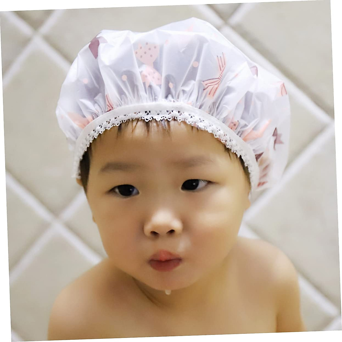 10pcs Shower Hat for Bath Visor for Bath Cap Hair Head Cover Satin Bonnet Wrap Shower Cap Hair Protective Caps Bath Hat Bathing Cap Take a Bath