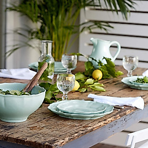 Casafina Ceramic Stoneware 18'' Oval Platter - Impressions Collection, Robin's Egg Blue | Microwave, Dishwasher, Oven & Freezer Safe Dinnerware | Food Safe Glazing | Restaurant Quality Serveware