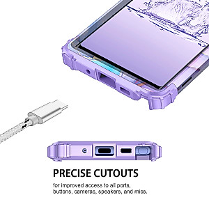 Hekodonk for Samsung Galaxy Note 10 Case,Heavy Duty Shockproof Protection Hard Plastic+Silicone Rubber Hybrid Protective Case for Samsung Galaxy Note 10,Amethyst Purple Marble