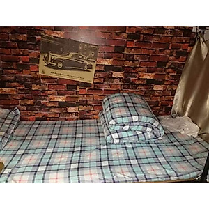 Yancorp 18" x 120" Brick Wallpaper Rust Red Peel and Stick Wallpaper Self Adhesive Fireplace Backdrop Kitchen Backsplash Wall Decor Stick on Wallpaper