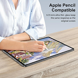 2+2 Pack SPARIN Screen Protector for iPad Pro 12.9 (2022/2021/2020) + Camera Lens Protector, Tempered Glass for iPad Pro 12.9 inch 6th/5th/4th Generation, Support Apple Pencil & Case Friendly