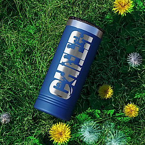 Cuptify Cheer Tumbler with Lid Laser Engraved on Blue 22 oz Skinny Cup for Cheerleader Vacuum Insulated Birthday Gift for Cheerleading, Cheer Squad, Women