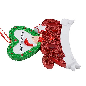 MAXORA Personalized Red Baby Boys 1st 2024 Dated Christmas Ornament Newborn, 1st Birthday, Birth Announcement, Christening Gifts