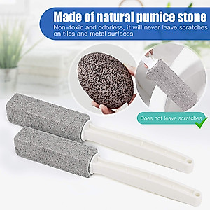 Jspeggy 2 Pack 100% Natural Pumice Toilet Brush with Extra Long Handle, Hard Water Ring Remover for Toilet, Pool, Bathroom, Tiles & BBQ Grills