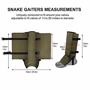 MDSTOP Snake Gaiters Leg Guards, Waterproof Snake Guards, Adjustable Snake Bite Protection for Lower Legs, Snake Chaps for Men & Women, Snake Proof Gaiters for Hunting,Outdoor and Farm Working