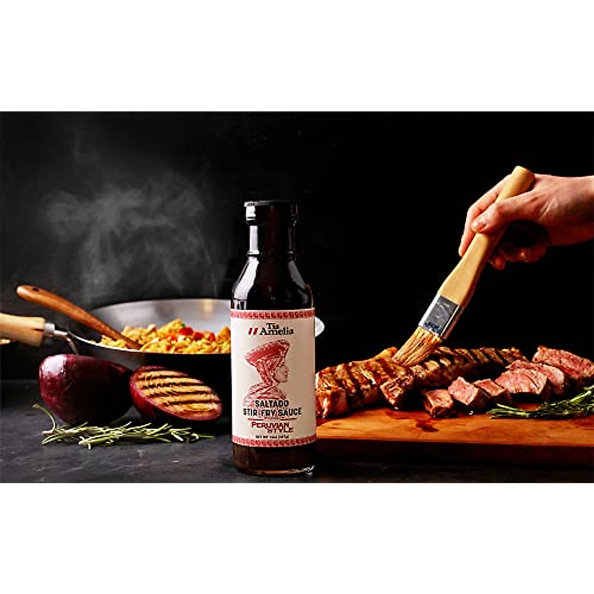 Tia Amelia Lomo Saltado Stir-Fry Sauce - Gluten-Free Peruvian Chinese Fusion Sauce for Steak, Chicken, Seafood, and Vegetables - Marinade and Sauce Perfect for Dressings, and Gourmet Cooking (14oz)