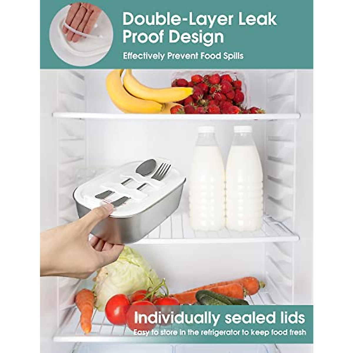 Xflyee 75W Electric Lunch Box Food Heater, 12V/110V Upgraded Leakproof Heating Lunch Box for Work/Car/Truck/Office with 1.5L Removable Stainless Steel Container, Fork & Spoon and Insulated Carry Bag