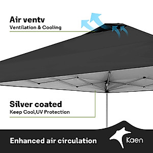 Kaen 10x10 Pop Up Canopy with Adjustable Height, Waterproof and UV-Resistant Shelter, 10x10 FT Pop Up Canopy with 4 Side Walls Instant Shade Canopy Tent for Outdoor Events, Camping and Beach (Black)
