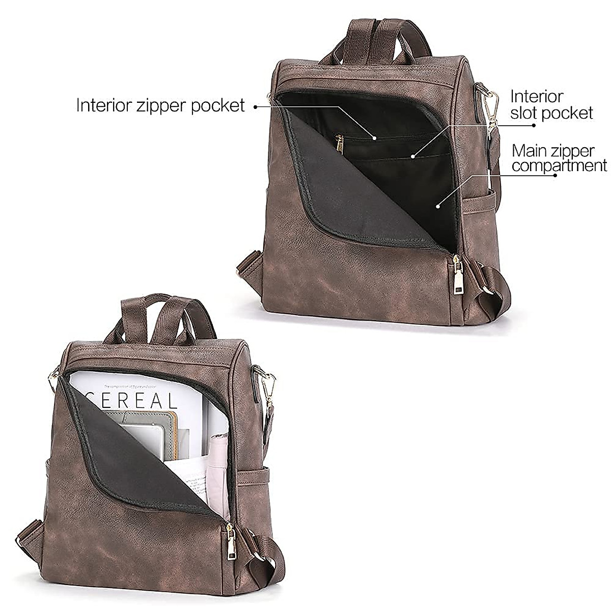 CLUCI Women Backpack Purse Bundles with Women Wallet