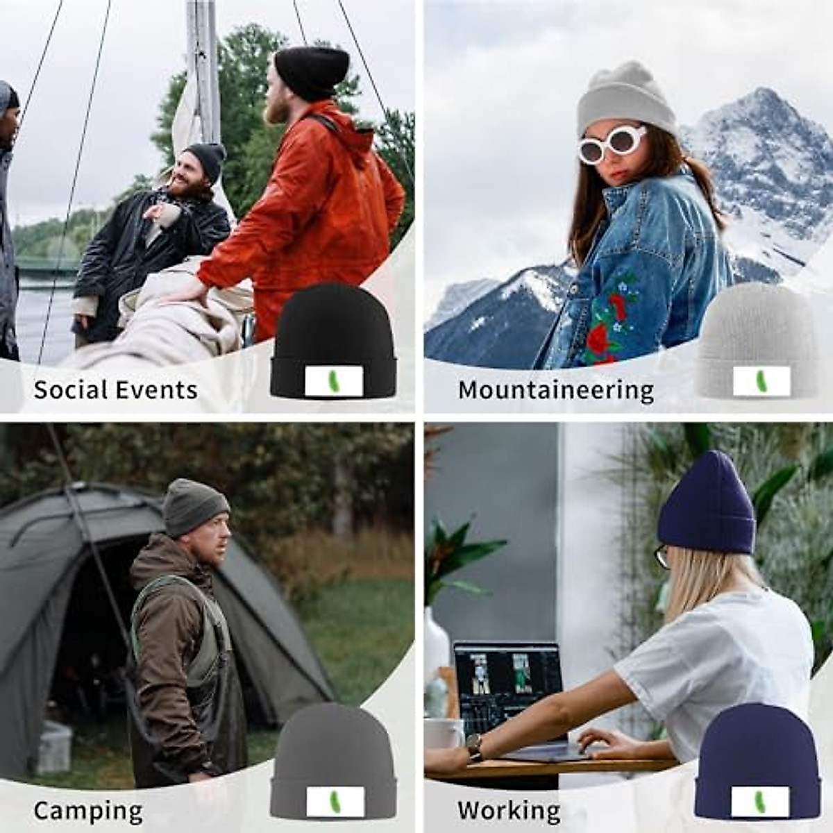 Pickle Slut Logo Knitted Hat Woolen Hat Warm Fashion Outdoors Caps Unisex Navy Blue