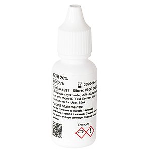 Potassium Hydroxide, 20% KOH, for Skin Fungal Preps, 15ml Dropper Vial, by Hardy Diagnostics