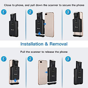 Upgraded Eyoyo QR Code Scanner Bluetooth Android Barcode Scanner, Portable Back Clip Wireless 1D 2D UPC ISBN Inventory Barcode Reader PDF417 Data Matrix Code Compatible with iPhone, Android Phone