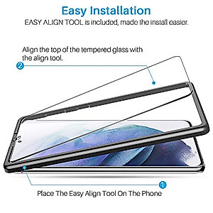 LK [2+2 Pack] for Samsung Galaxy S21 Plus Screen Protector with 2 Pack Camera Lens Protector [Work with Fingerprint Reader] Ultra-thin, Tempered Glass Screen Protector for S21 Plus, Anti Scratch