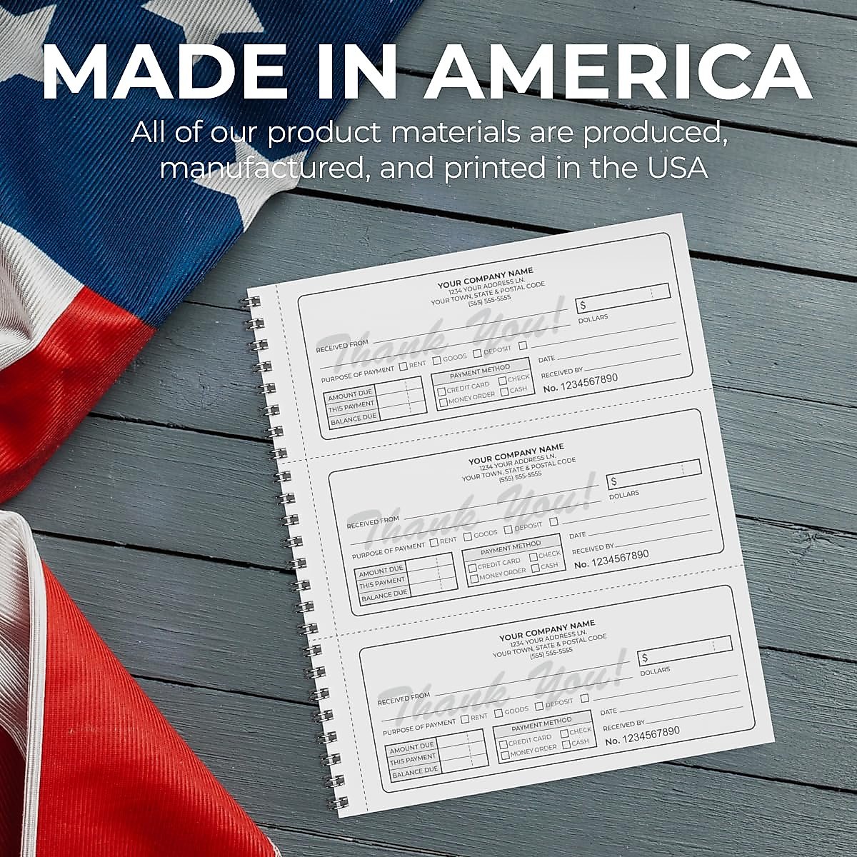 Custom 8.5" x 7" (3 Per Page) Carbonless NCR Books in 2-Part Duplicate Invoices, Receipts, Work Orders, Sales Orders, Purchase Orders, Estimates, Quote Forms with Your Company/Business Name (300 Sets)