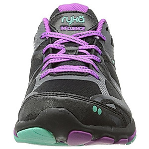 Ryka Women's Influence Black/Sugar Plum/Vivid Aqua Training Shoe 8.5 M US