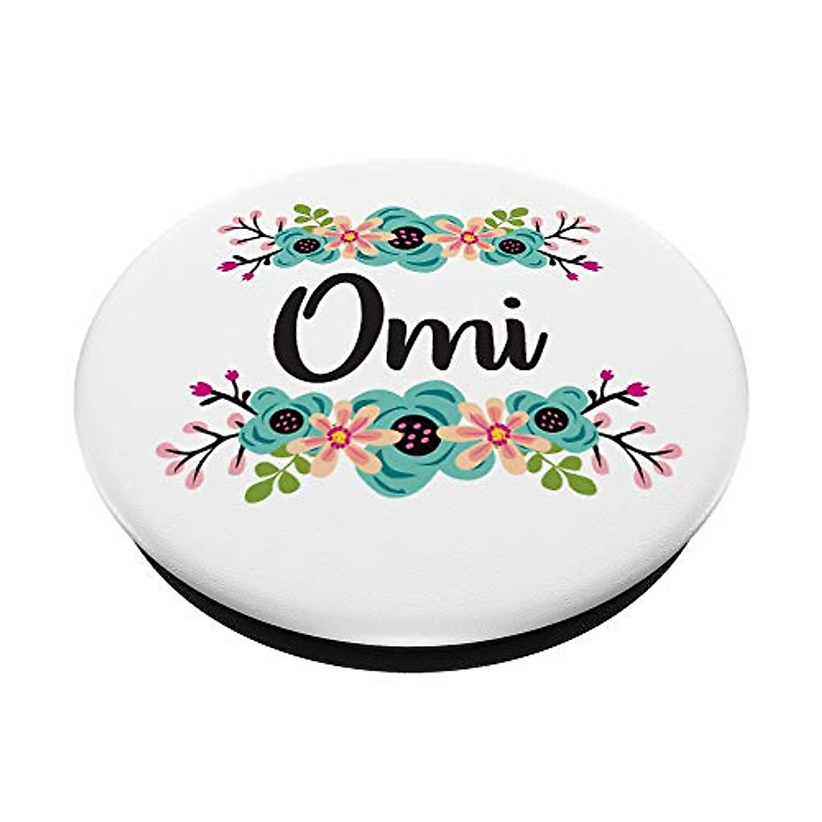 Omi Gifts From Grandkids Floral Personalized Name Gift PopSockets Grip and Stand for Phones and Tablets