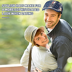 Geyoga 3 Pack Men Beret Hat Patchwork Newsboy Hats Adjustable Cabbie Hats for Men Cotton Flat Cap for Driving Hunting Fishing Outdoor Activities