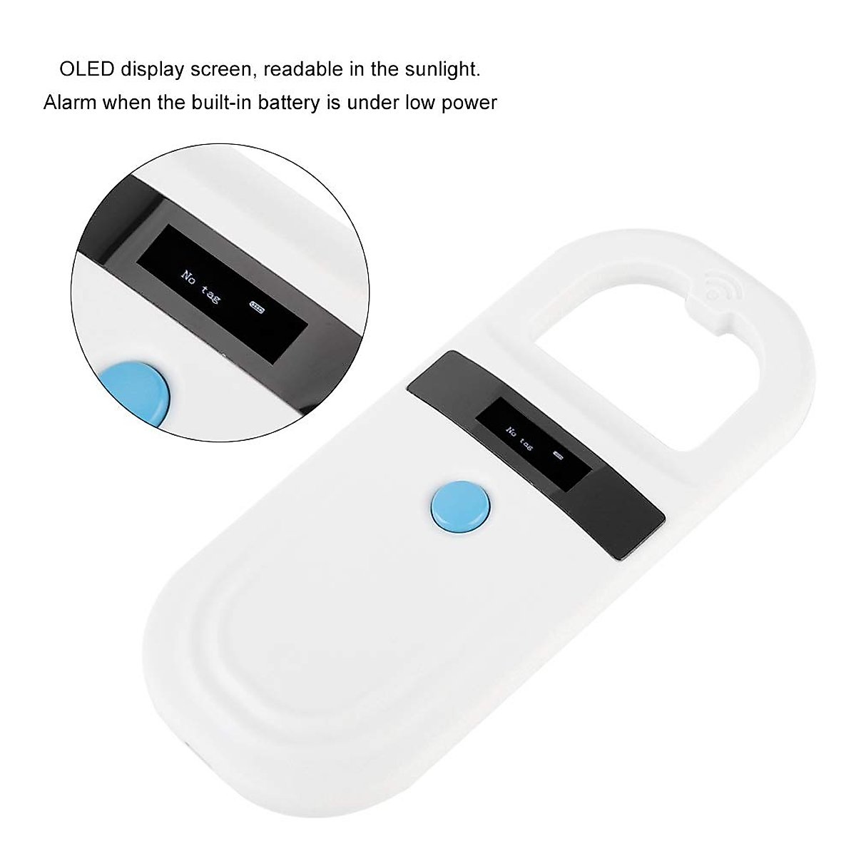 Luroze Pet Microchip Scanner, USB Rechargeable FDX B EMID Microchip Reader Scanner High Brightness