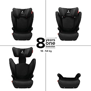 Diono Monterey 4DXT Latch, 2-in-1 High Back Booster Car Seat with Expandable Height, Width, Advanced Side Impact Protection, 8 Years 1 Booster, Black