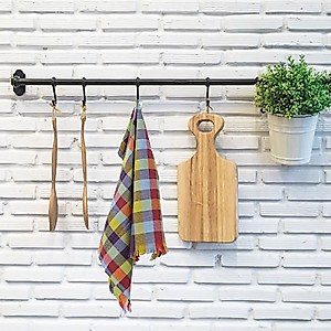 PÜSKÜL - Kitchen Towels Set of 6, 100% Turkish Cotton Soft Absorbent Quick Dry Dish Cloths, Buffalo Plaid Tea Towels with Fringe (26 X 18 Inches, Multi Color Tropical)