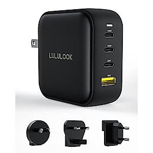 LULULOOK 100W USB C Charger, USB-C Power Adapter GaN Type C Charger Multiport Charger Compatible with MacBook Pro/Air, Galaxy S22/S21, Dell XPS, iPad Mini/Pro, iPhone 13/13 Pro Max/iPhone 12, Pixel