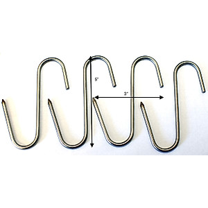 RiversEdge Products Stainless Meat Hooks, Smoker Hook, 5", 4 Pack
