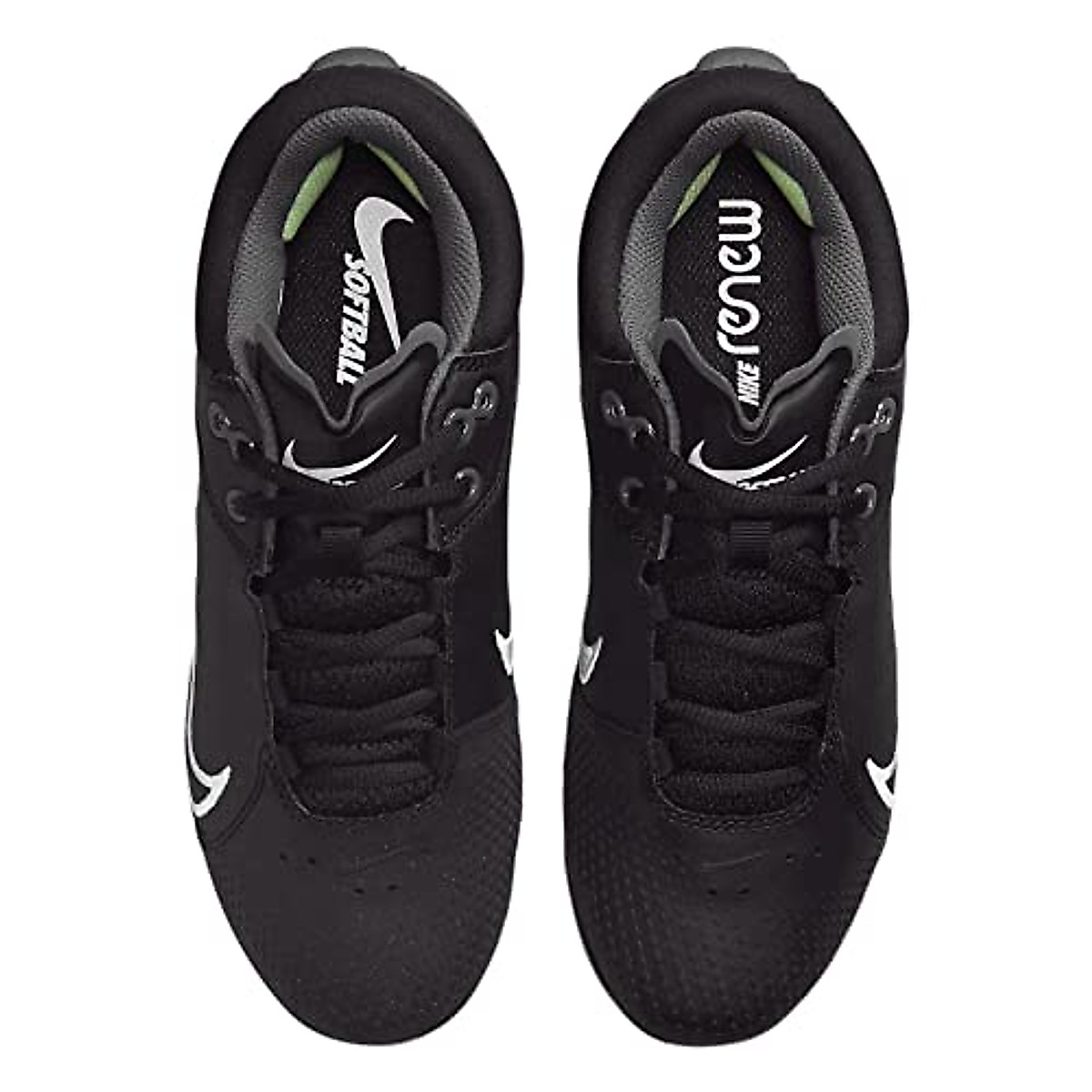 Nike Women's Hyperdiamond 4 Elite Softball Cleats (Black/Dark Grey/Barely Volt/White, us_Footwear_Size_System, Adult, Women, Numeric, Medium, Numeric_8)