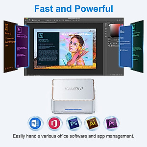 KAMRUI Mini PC Windows 11 Pro, 8GB DDR4 128GB SSD Celeron J4125 Mini Desktop Computer, Support 2.5-inch SSD, 2.4G+5.0G WiFi, 4K HDMI x2, Gigabit Ethernet, BT 4.2, Support Windows 10 Pro Micro PC