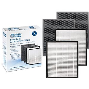 Fette Filter - LV-PUR131 Premium Replacement Filters Compatible with LEVOIT Air Purifier Models LV-PUR131s and LV-PUR13, LV-PUR131-RF, 2 Pack True HEPA and 2 Activated Carbon Filters.