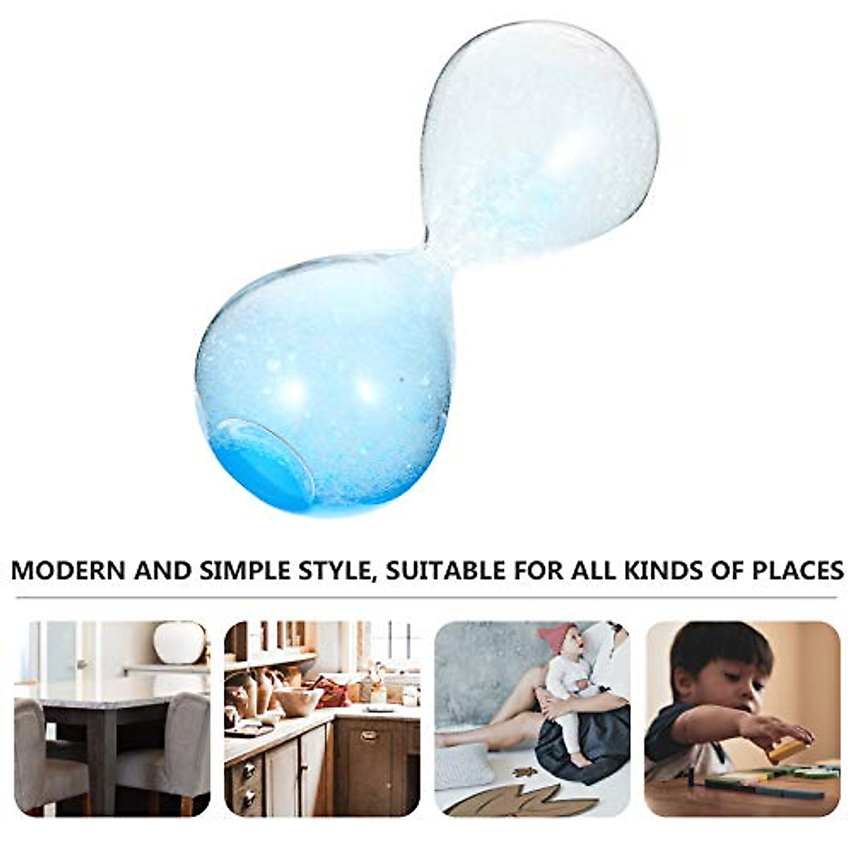 cabilock Glass Hourglass Timer Liquid Hourglass Liquid Motion Timer Hourglass Bubble Singing Hourglass Home Decorations Birthday Gifts (Blue)