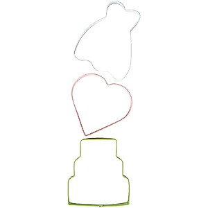 Wedding Theme Metal Cookie Cutters, 3 designs