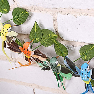 Oeey 12 Pcs Artificial Foam Hummingbird Feather Bird Figurine Simulation Feather Bird Ornaments for DIY Craft Wedding Decoration Home Garden Party Christmas Tree Embellishing Metal Clip