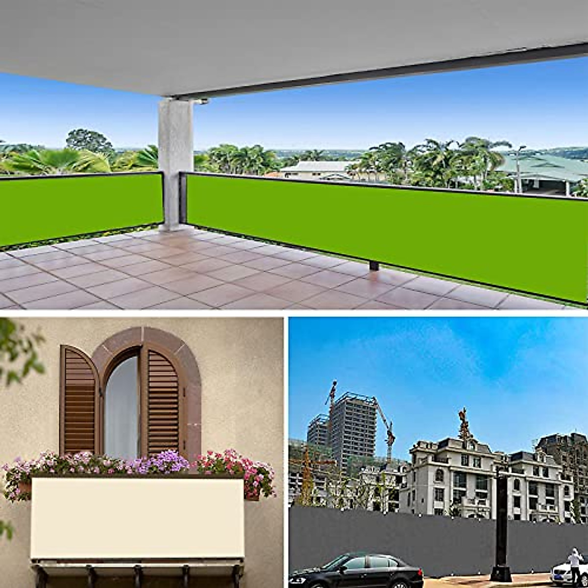 QIAOH Balcony Privacy Screen Cover 2.5x13.2ft, Backyard Privacy Screens, Balcony Covers for Privacy Weather-Resistant Wind Screen UV Protection, Privacy Shield Fence Cover