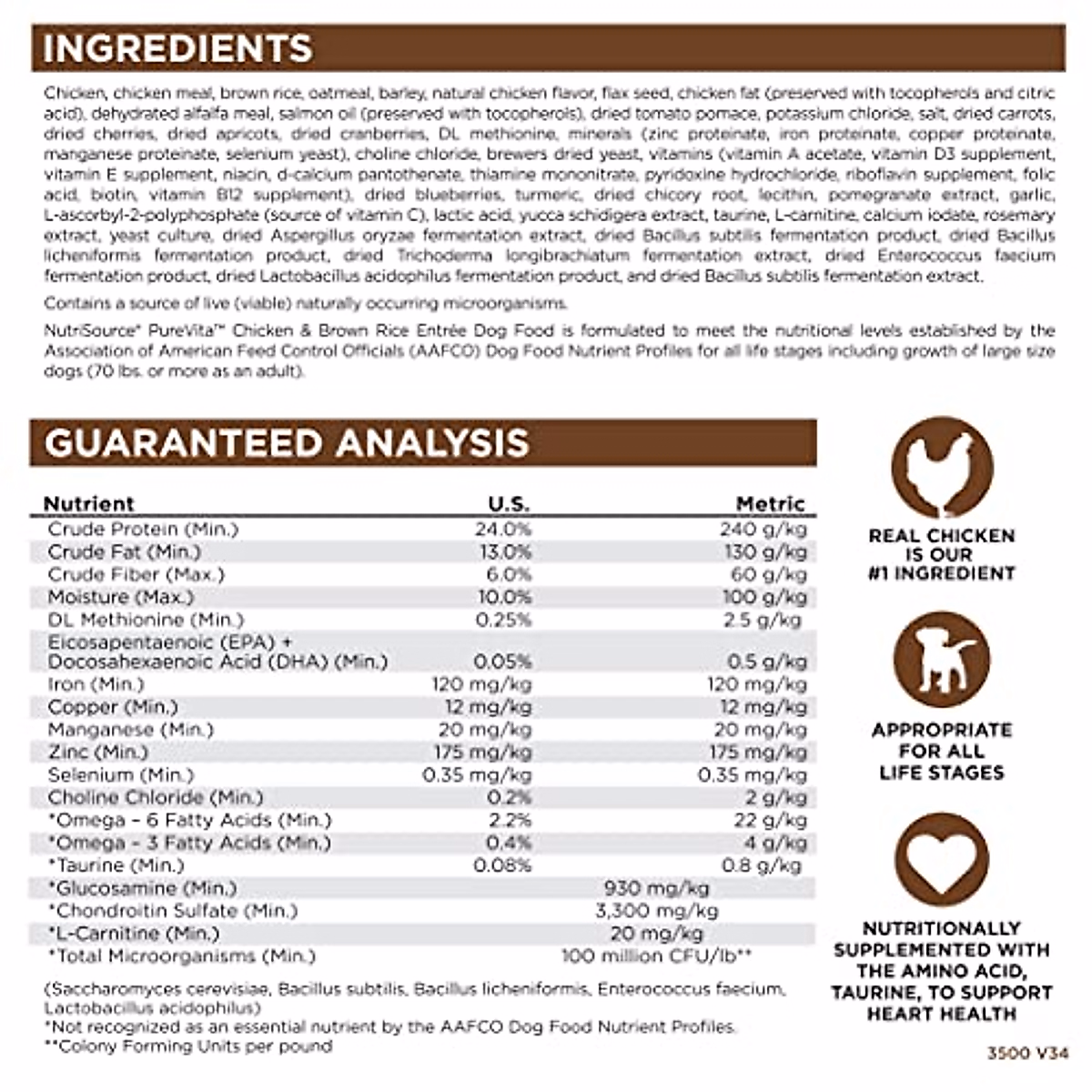 Pure Vita Dry Dog Food - Chicken & Brown Rice - 5 lbs