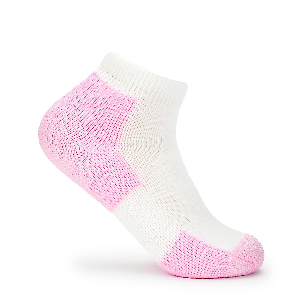 Thorlos Women's DWMXW Max Cushion Distance Walking Ankle Socks, Wht/Pink, Small