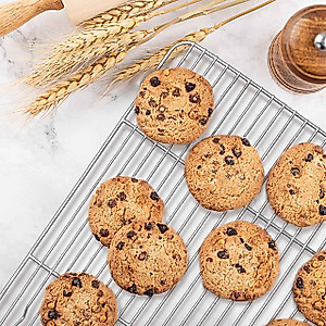 Herogo Cooling Rack Set of 2, Stainless Steel Large Baking Oven Rack, 16.5" x 11.5" Fit Half Sheet Pan, Bacon Cake Cookies Rack for Cooling Grilling Roasting, Rust Resistance