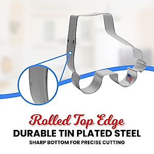 Roller Skate Cookie Cutter 4.5 Inch – Made in the USA – Foose Cookie Cutters Tin Plated Steel – Roller Skates Cookie Mold