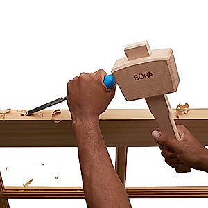 Wooden Mallet 4 ½” Bora 540049, The Well-Balanced Beechwood Woodworking Mallet That’s Ideal for Solid, Damage-Free Striking