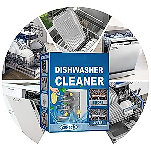 2023 New Dishwasher Tablets,Dishwasher Cleaning Tablets Removes Limescale Build Up,Dishwasher Cleaning Tablets,Highly Efficient Dishwasher Cleaner(20pack X2)
