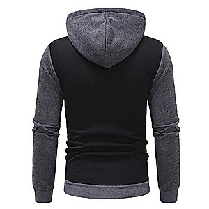 Thenlian Men's Autumn Winter Packwork Sweatshirt Top Pants Sets Sports Suit Tracksuit(XXL, Dark Gray)