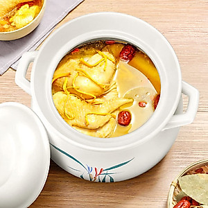 Hemoton Stove Oven Ceramic Stew Pot Soup Pot Casserole Pot Oven Pot Stockpot Clay Pot Earthenware Pot Ceramic Cookware with Cover for Stew Steam Christmas Supplies Japanese Soup Bowl