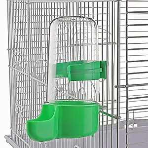 Balacoo 6pcs Automatic Bird Waterer Food Feeder Bird Water Bottle Drinker Food Container Dispenser Hanging Birds Cage for Parrots Budgie (Red Blue Green)