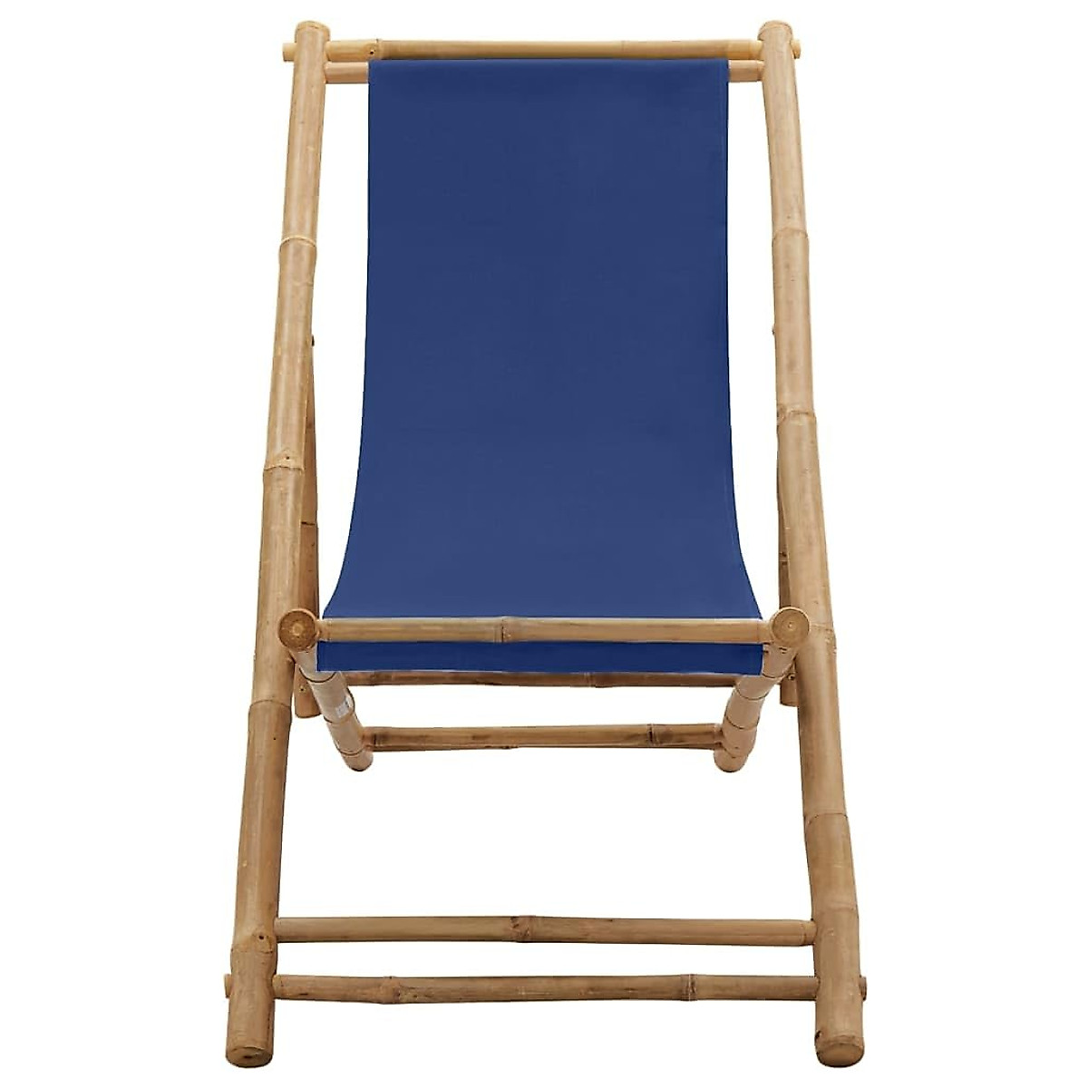 WRJENFSC Deck Chair Conversation Chair Outdoor Lawn Chair Garden Chairs Bamboo and Canvas Navy Blue Suitable for Poolside, Garden, Lawn, Outdoor, Bistro, Patio