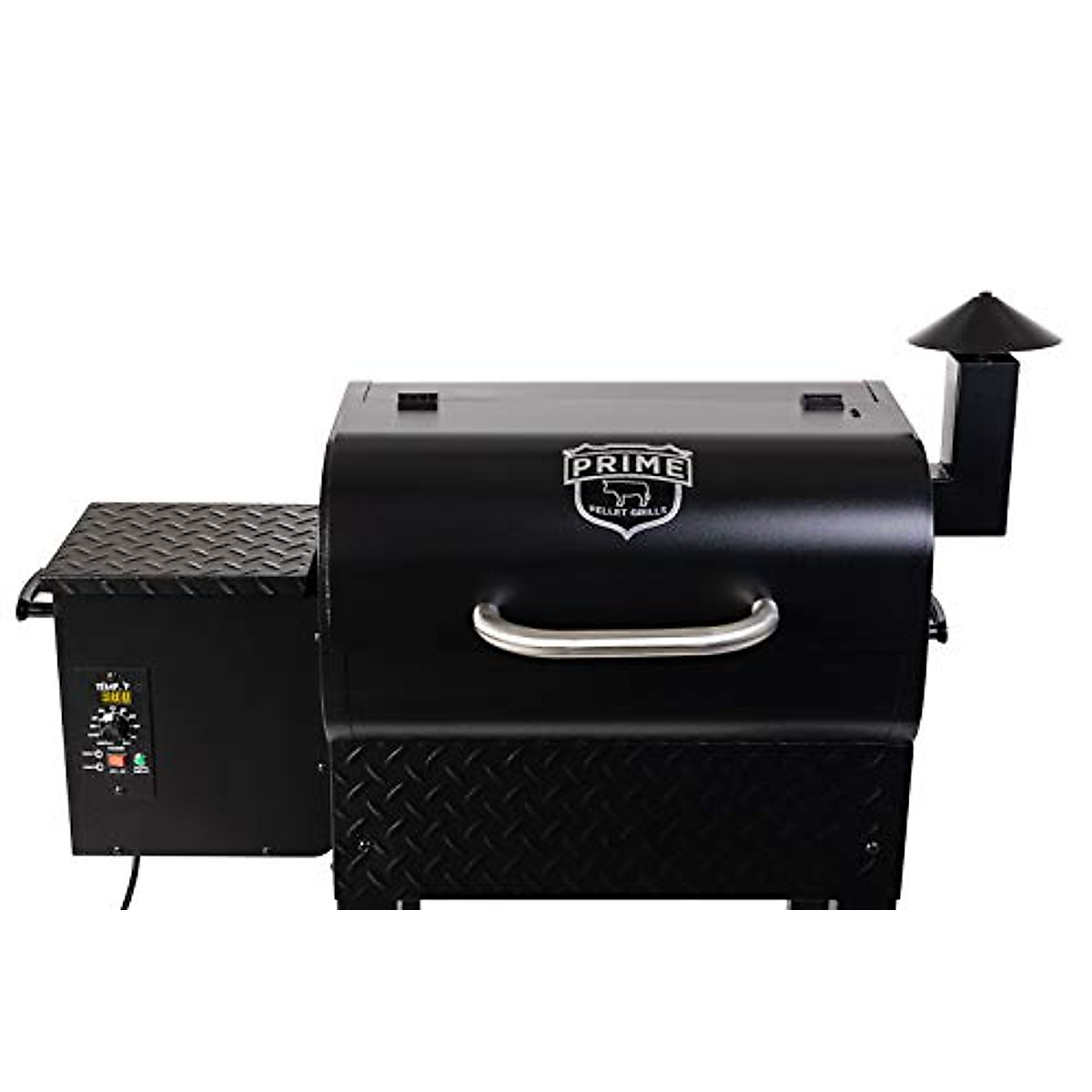 Prime Pellet Grill 81222 KC King 300 Square Inches Grilling Area Electric Pellet Smoker Grill Convection Oven Slow Roaster Auto Pilot With Digital Temprature Control & Hands Free Thermometers - Black