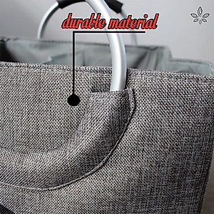 More Décor Grey Foldable Laundry Hamper With Sturdy Handles - Portable Laundry Bag - Material Oxford Cloth - Large Capacity