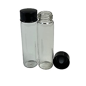 Ananda Corporation 144 PCS, 17mm X 60mm [2 Dram, 8ml] Clear Glass Vials with Plastic Cone Liner Cap