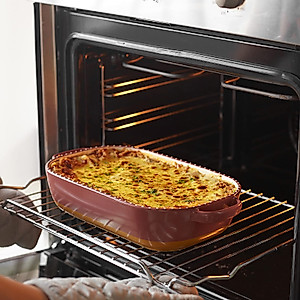 LIFVER Baking Dish, 75 oz Ceramic Baking Dishes for Oven, Ceramic Bakeware, Casserole Dish, Rectangular Lasagna Pan Deep, Porcelain Baking Pan for Cooking, Cake, Banquet , Oven Safe, 11.5X 7.5 Inch